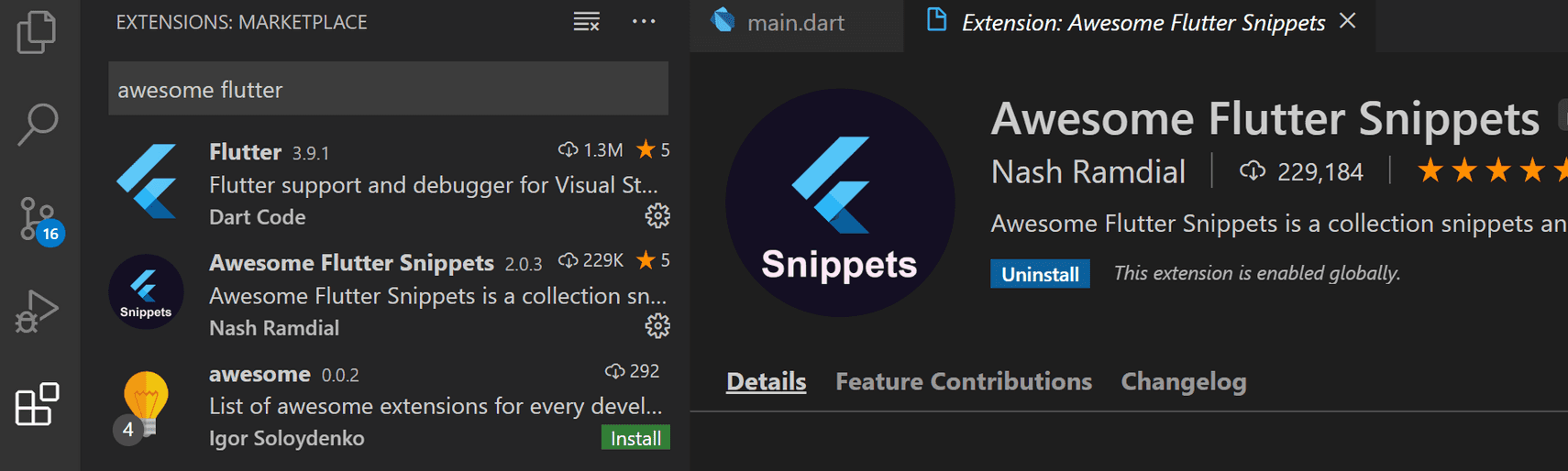 Flutter VSCode extensions | Sumith Parambat Damodaran